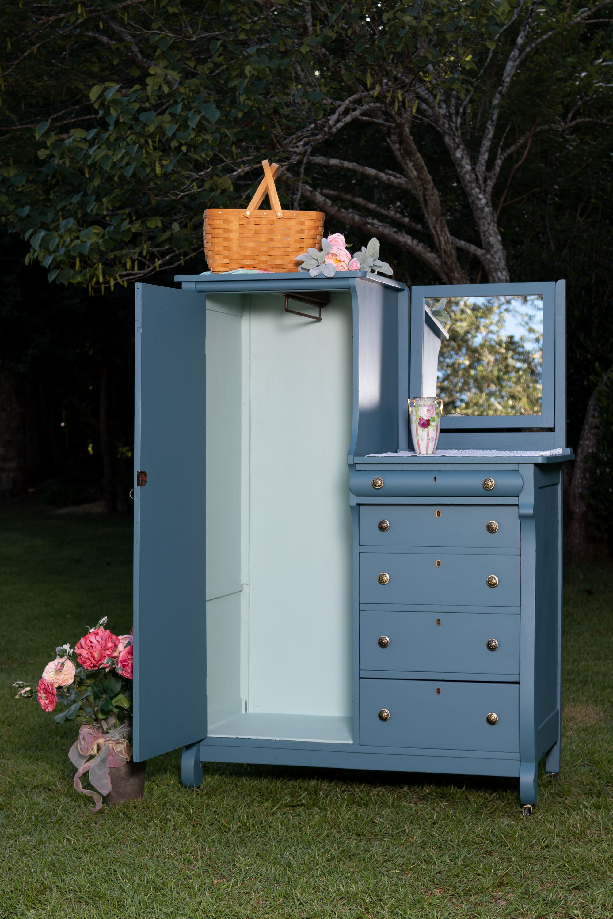 Antique Wardrobe Makeover and Restoration with Paint