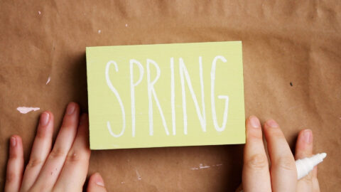 Spring Decor DIY - DIY Painted Pots - Hand Painted Block Signs