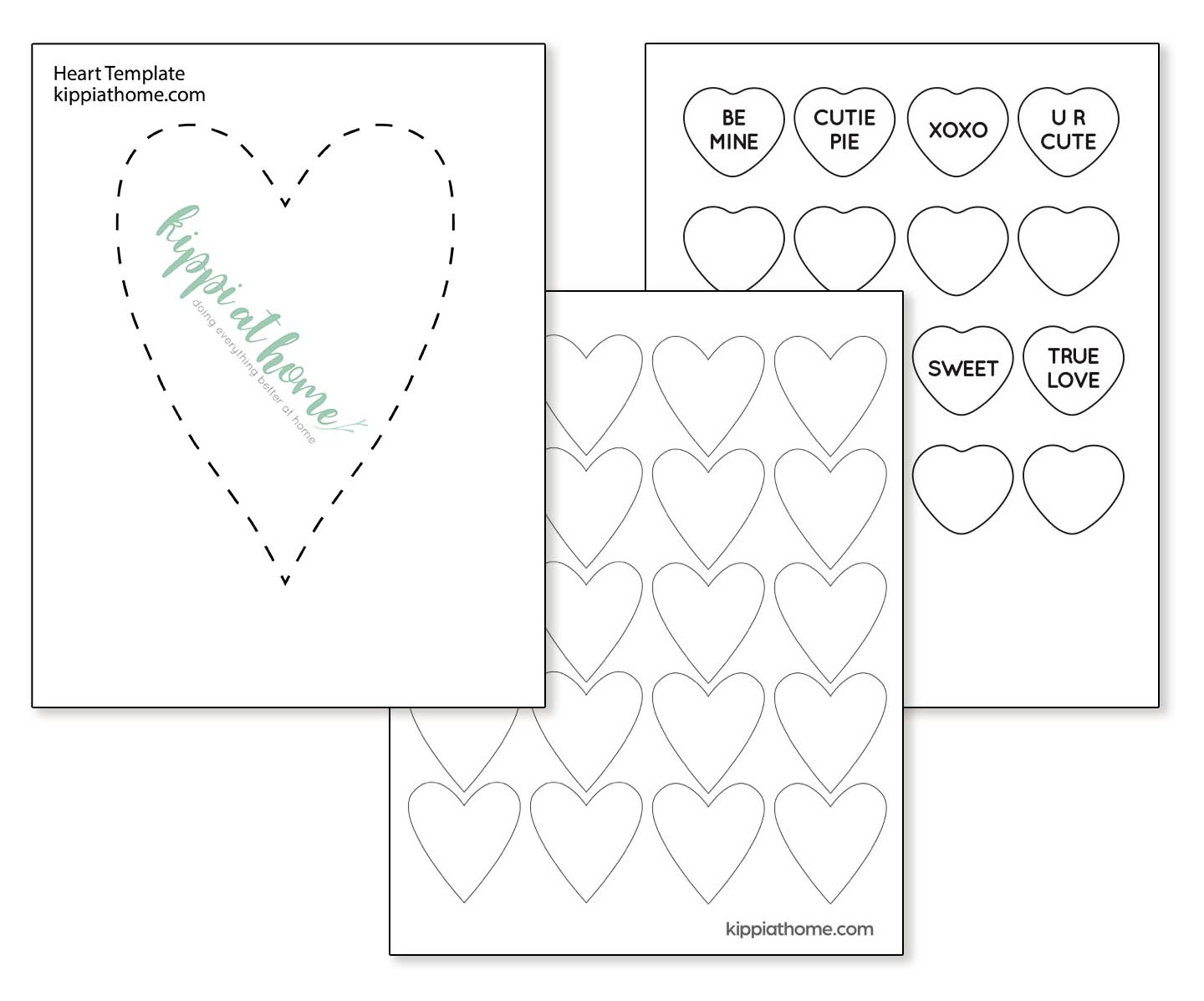 Printable Heart Template With Lines