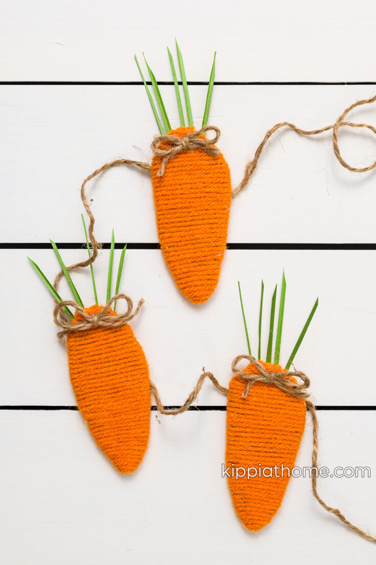 DIY Yarn Carrots - Kippi at Home