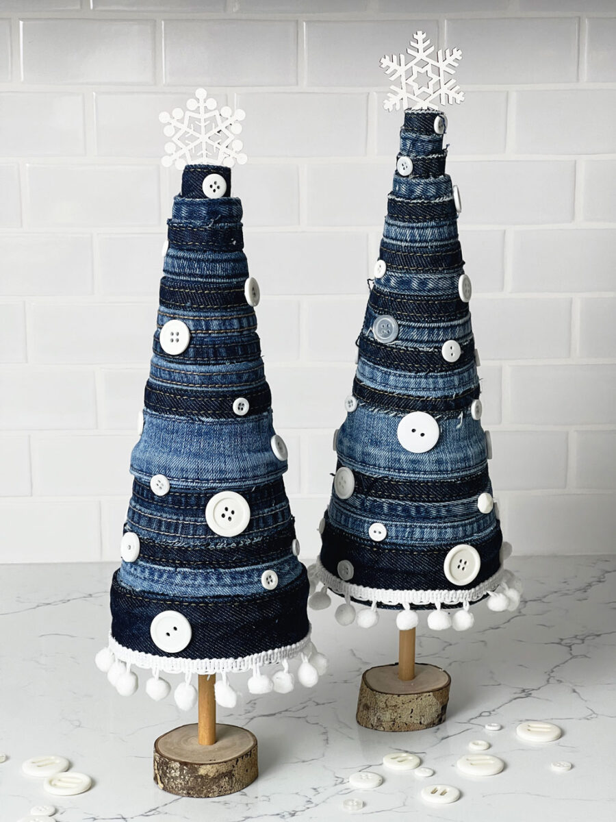 DIY Denim Christmas Tree – Easy Blue Jean Craft - Kippi at Home