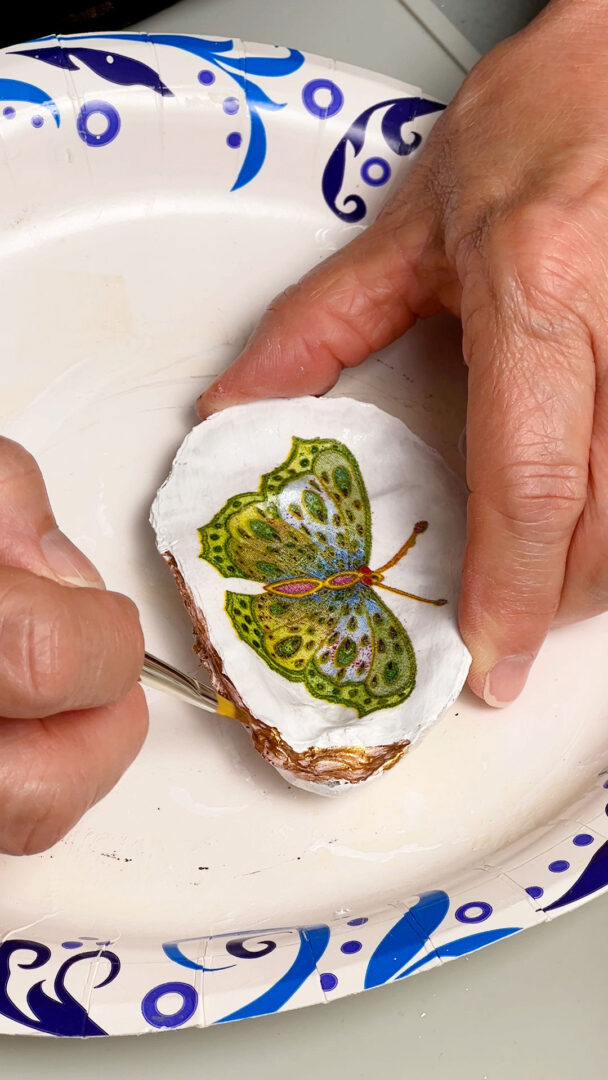 Decoupage Oyster Shell How to Guide - Kippi at Home